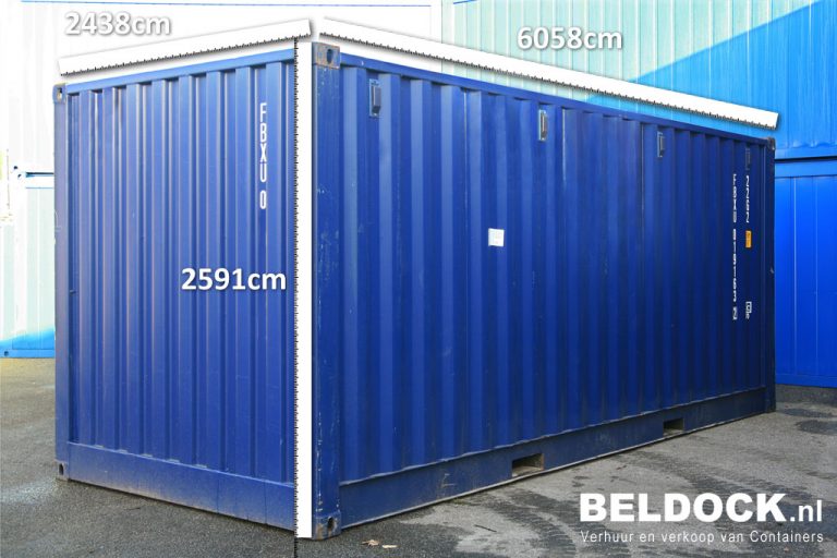 Afmeting zeecontainer 20 ft - Beldock